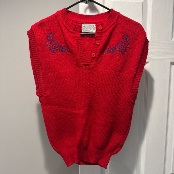 Pendleton | Sweaters | Vintage Pendleton Wool Vest Red With Blue ...